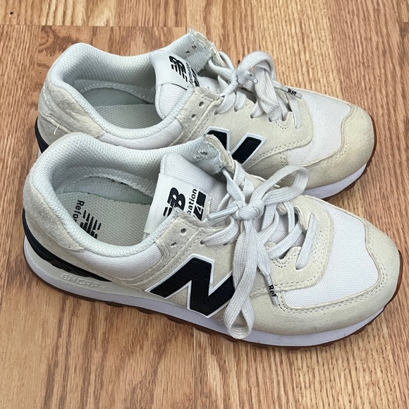 New Balance | Shoes | Reformation X New Balance 574 Cream And Black ...